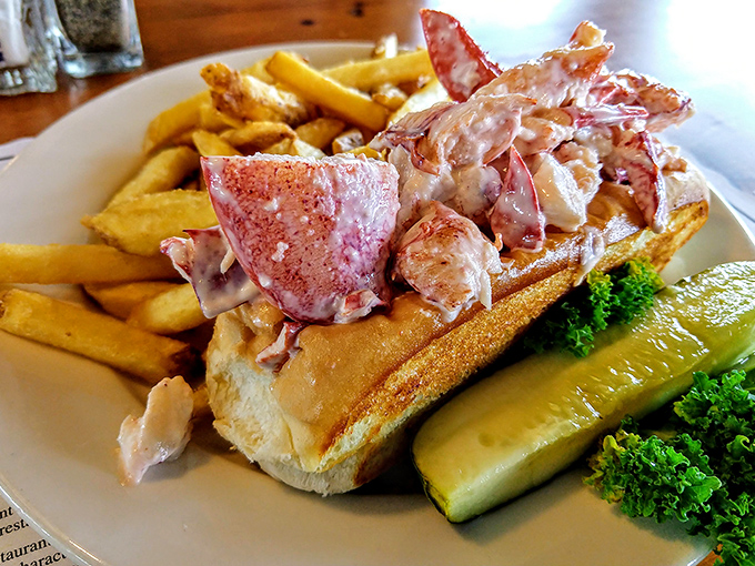 The lobster roll &ndash; where Maine's favorite crustacean lounges on a buttered throne, ready for its delicious destiny in your stomach.