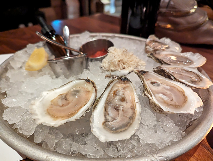 Oysters on ice &ndash; nature's perfect appetizer presented with simple elegance, each one a briny kiss from the sea.