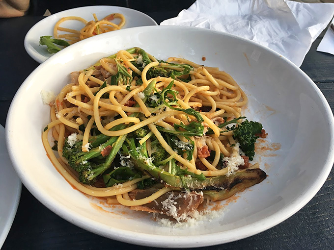 Linguine tossed with fresh vegetables and just enough parmesan &ndash; pasta that proves simplicity is the ultimate sophistication.