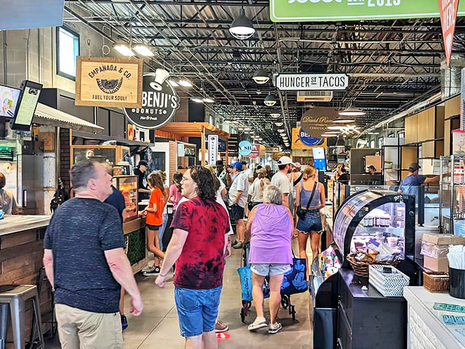 The market buzzes with energy as shoppers navigate from stall to stall, each one promising new flavors to discover.