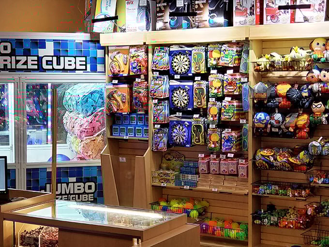 The prize counter&mdash;where tickets transform into treasures and children learn valuable lessons about saving versus immediate gratification. Stuffed animal economics!