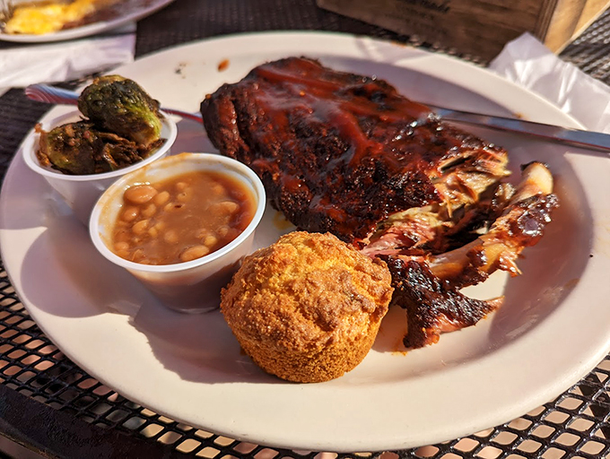 A plate that would make Fred Flintstone weep with joy. Brontosaurus-sized ribs, anyone?