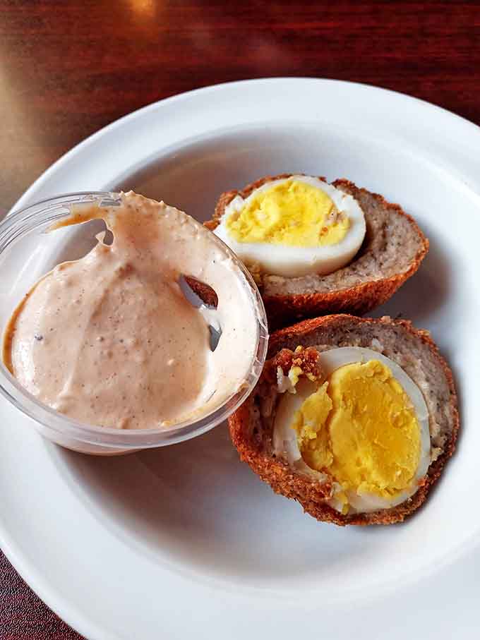 Scotch eggs showcase the pub's attention to detail &ndash; perfectly cooked eggs wrapped in seasoned sausage with a crispy breadcrumb coating.