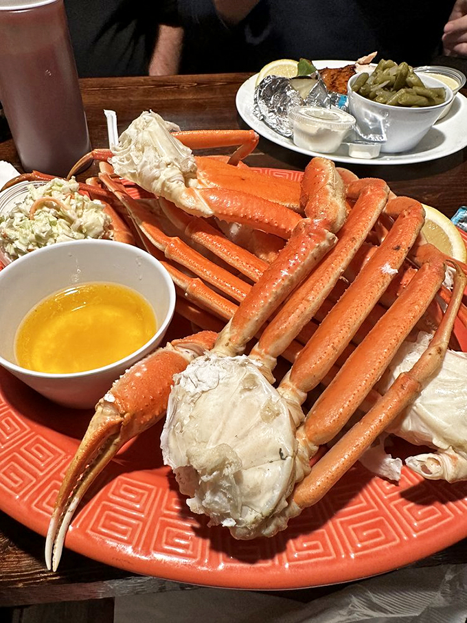 Crab legs for days! It's like a game of Jenga, but every move ends with a delicious bite.