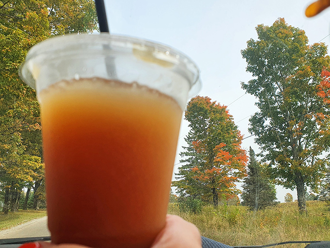 Taking the orchard experience on the road &ndash; this to-go cup of apple slushie ensures the Burtt's magic continues long after you've left.