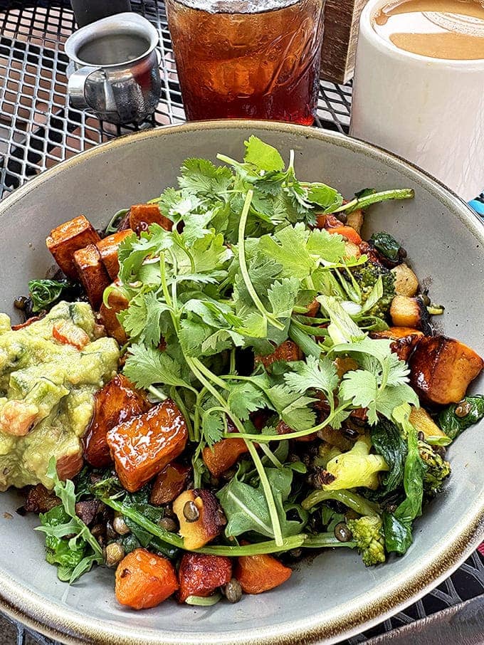 A vibrant vegetable bowl that proves healthy eating needn't be punishment &ndash; roasted roots and fresh herbs create edible sunshine.