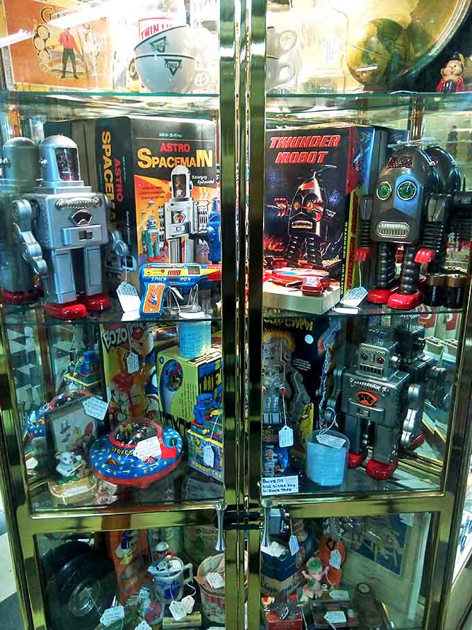 Vintage robots and space toys represent a time when the future looked chrome-plated and full of possibilities, before reality got complicated.