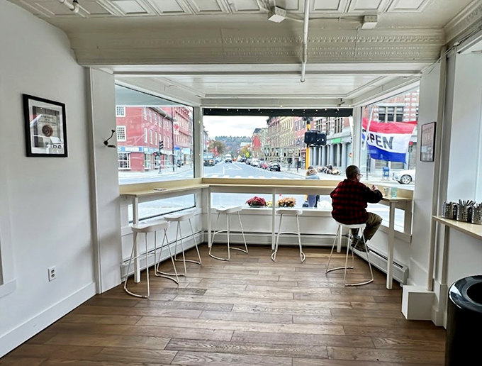 The best seat in the house? It's a window to Montpelier's world, where every bite comes with a side of people-watching.