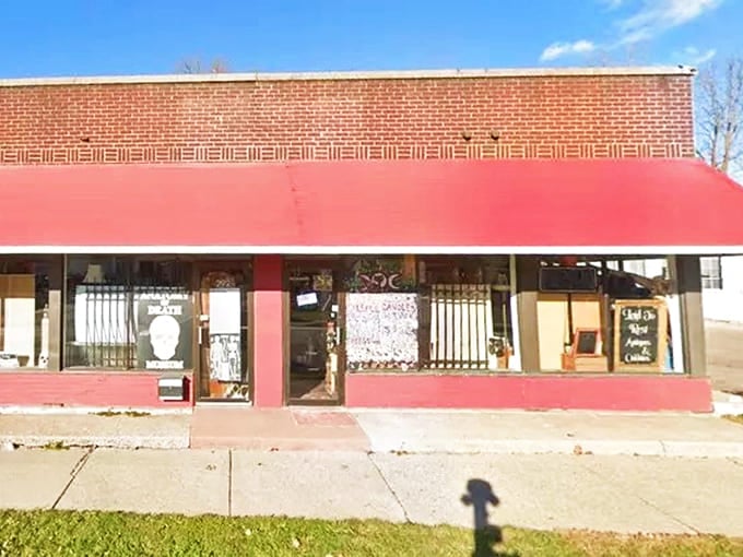 The Anatomy of Death Museum's simple storefront with its red awning belies the fascinating scientific and cultural exhibits waiting inside.