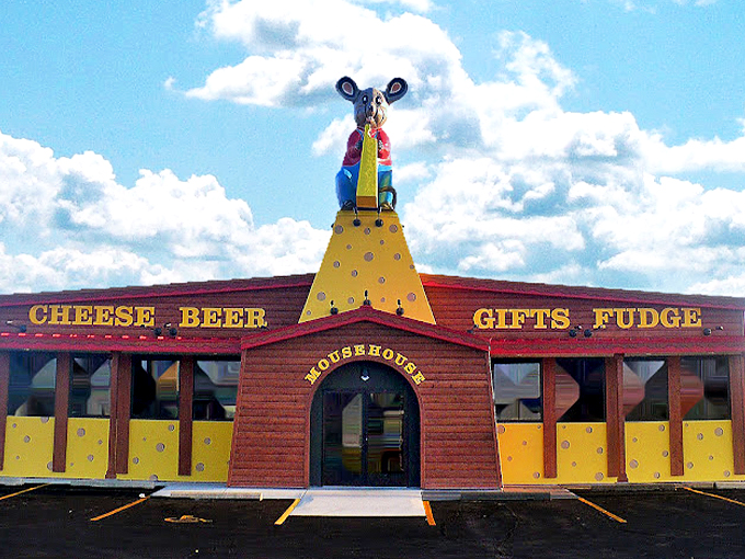 Mickey's got nothing on this mouse house. It's a cheese lover's paradise guarded by the most adorable sentinel ever.