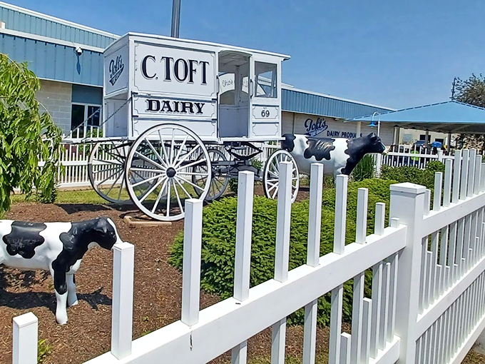 All aboard the flavor express! Toft's isn't just Ohio's oldest dairy; it's a first-class ticket to Delicious Town. That quaint entrance? It's actually a portal to a world where calories don't count and brain freeze is a badge of honor. Don't forget to say hi to the cow statues &ndash; they work udder-ly hard!