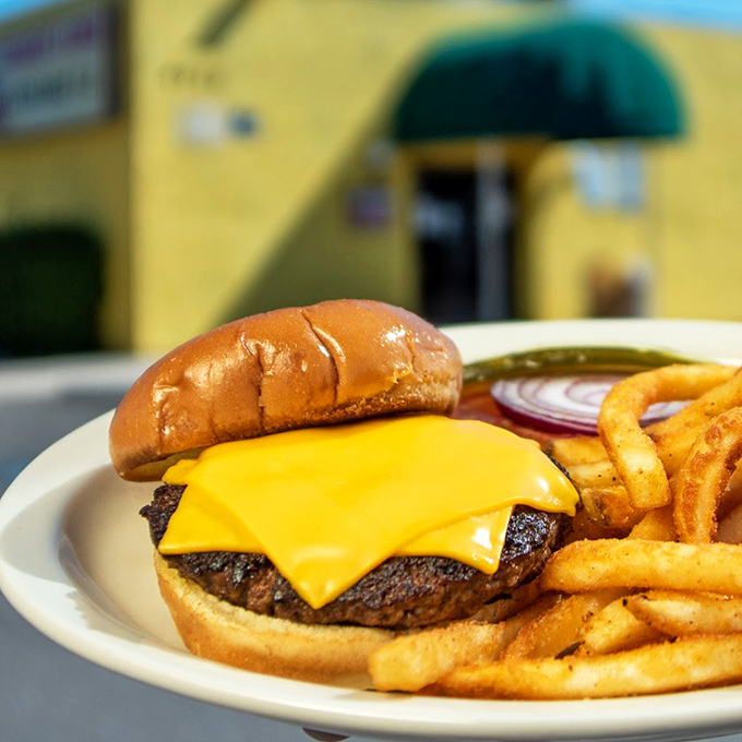 Cheese so melty it's making a break for it! This burger's got more layers than a telenovela&mdash;and twice the drama.
