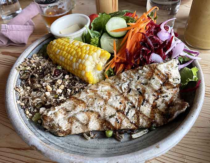 This beautifully plated whitefish dinner with corn and colorful vegetables proves that simple preparations can be absolutely stunning when ingredients are this fresh.