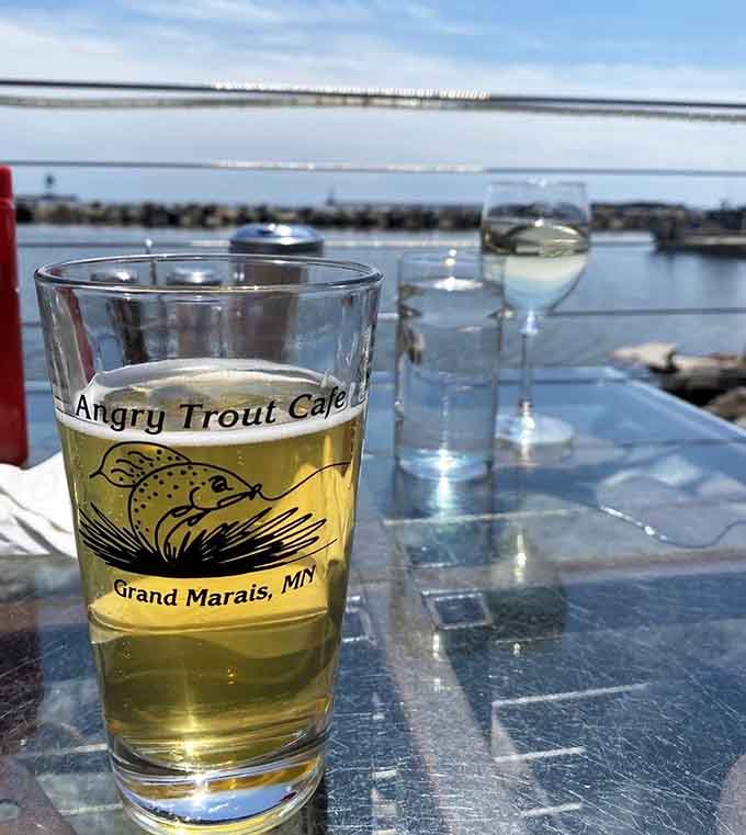 Sipping local beer with Lake Superior as your backdrop, because some views deserve a cold beverage.