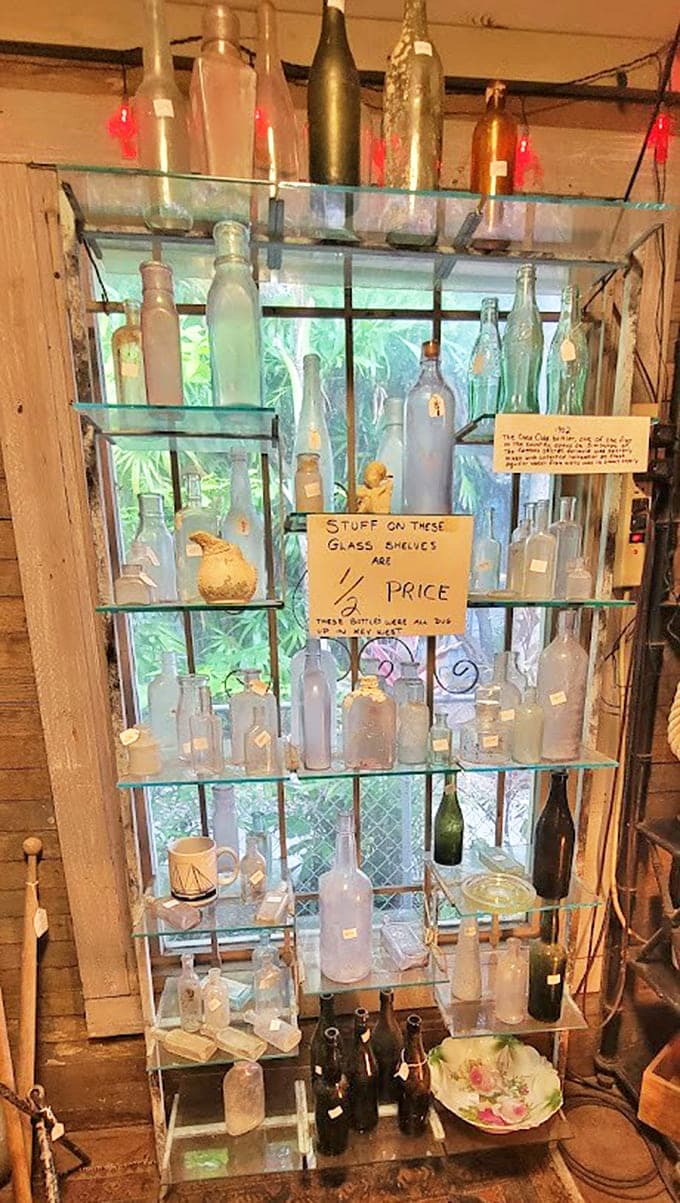 Sun-dappled shelves of sea-glass hued vessels &ndash; each bottle a time capsule from an era when medicine promised miracles and soda came in works of art.