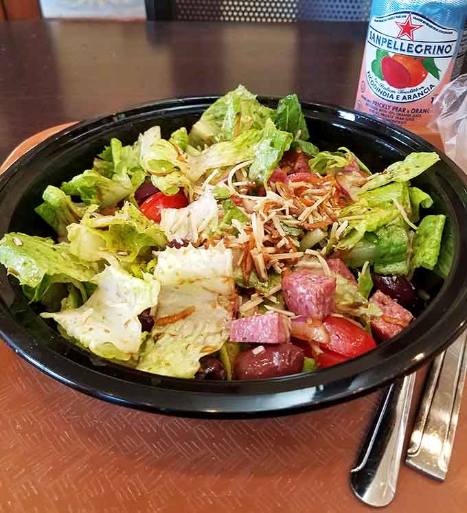 This isn't rabbit food, it's a carefully composed salad with Italian meats, cheeses, and vegetables that actually tastes as good as it looks.