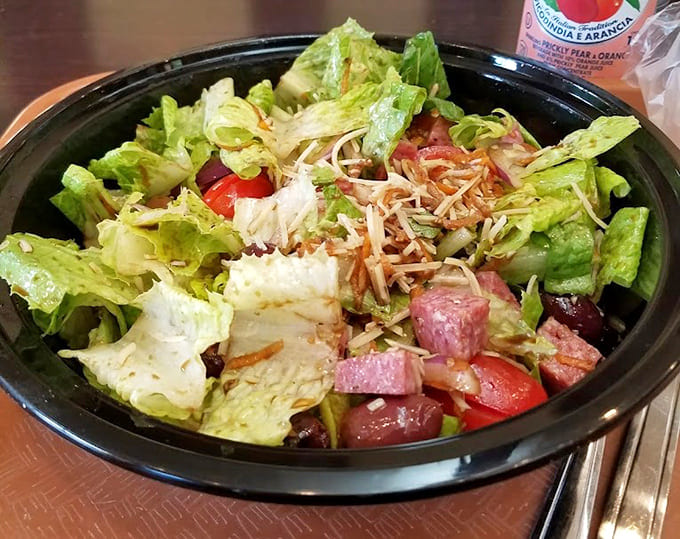 This salad actually looks like something you'd want to eat, not just something you ordered to feel virtuous.