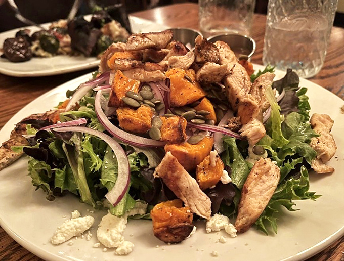 A colorful salad that proves healthy eating doesn't mean sacrificing flavor &ndash; those roasted sweet potatoes add earthy sweetness to every bite.