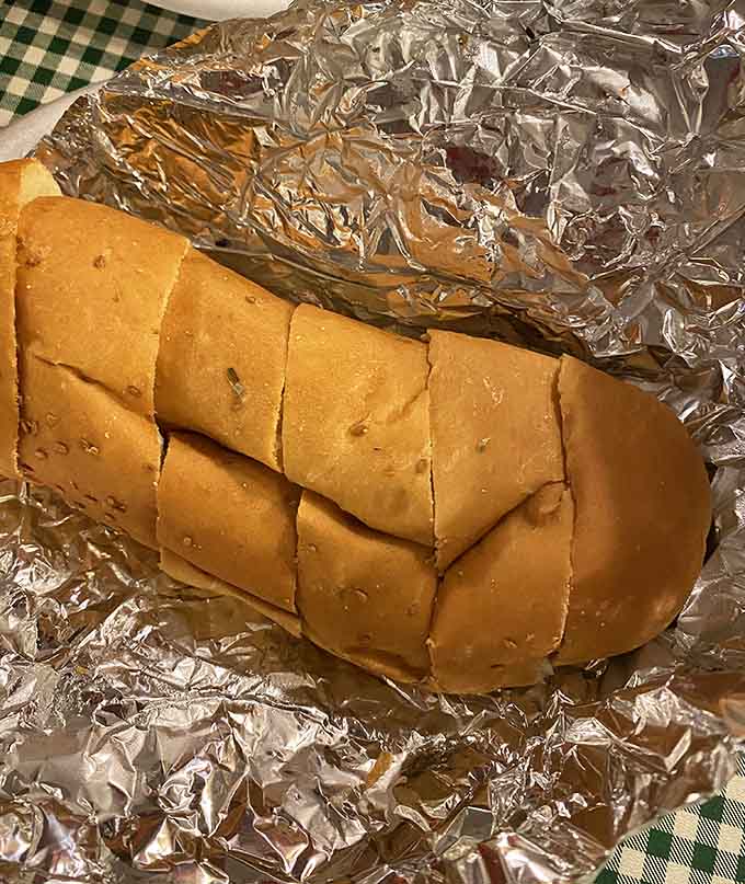 Garlic bread wrapped like a present, because sometimes you need to give yourself the gift of buttery, garlicky carbohydrate perfection.