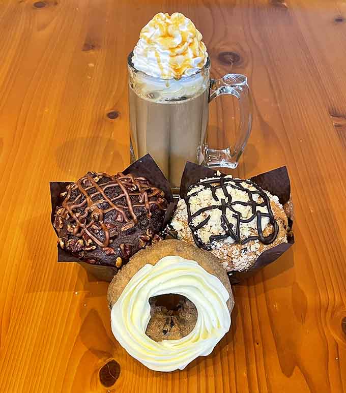 Pastries, brownies, and fancy coffee drinks create a spread that rivals any trendy caf&eacute; downtown.