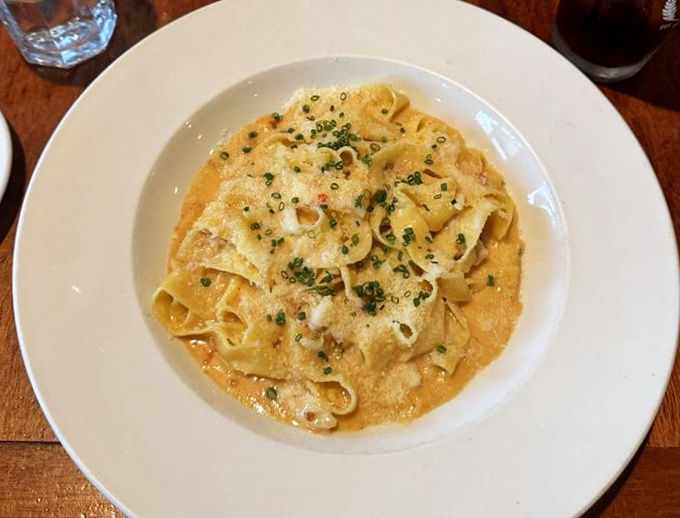 Beyond breakfast, their pasta dishes showcase the same commitment to simple perfection &ndash; this crab pasta speaks volumes without shouting.