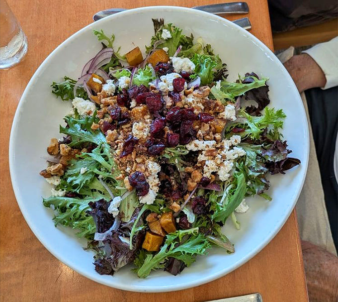 Even the salads here get the star treatment, featuring fresh greens and thoughtful combinations that prove vegetables can hold their own.