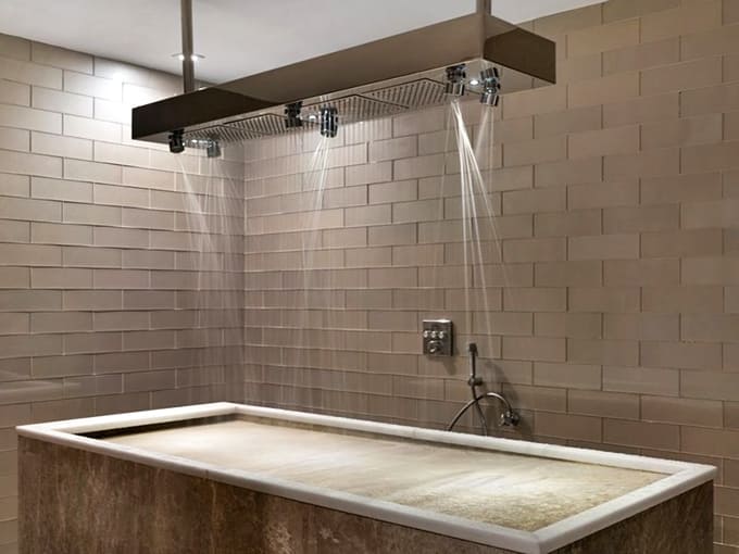 Dornbracht Horizontal Shower: Lying down while showering feels rebellious yet sophisticated, like eating ice cream for breakfast but in a tuxedo.