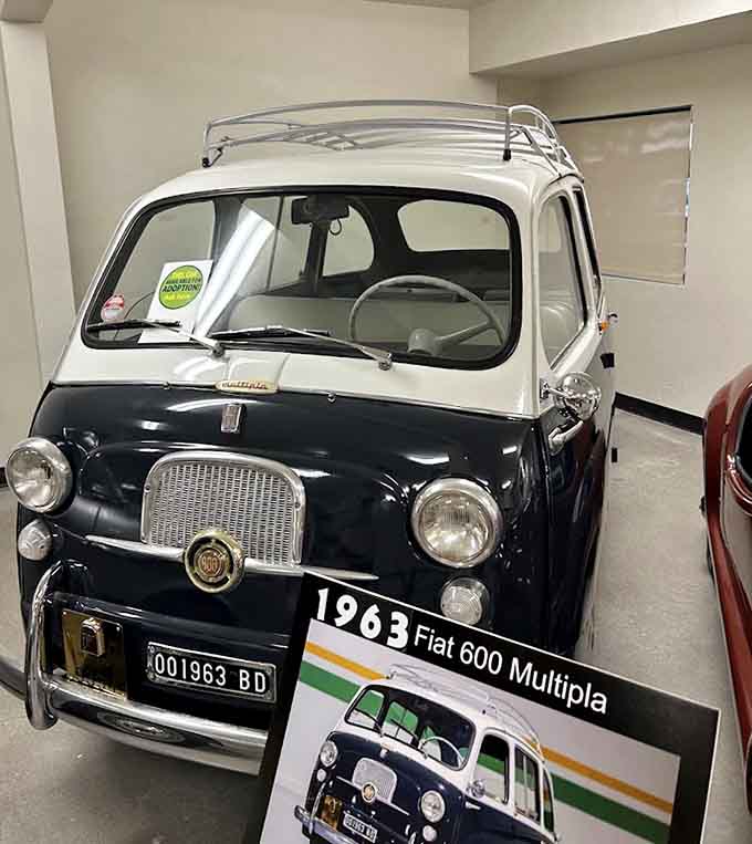 The Fiat 600 Multipla somehow crammed an entire family into a space smaller than most modern closets, European efficiency at its finest.