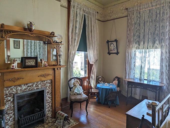 Cozy corner alert! This fireplace nook is perfect for curling up with a good book or plotting your next steampunk novel. 