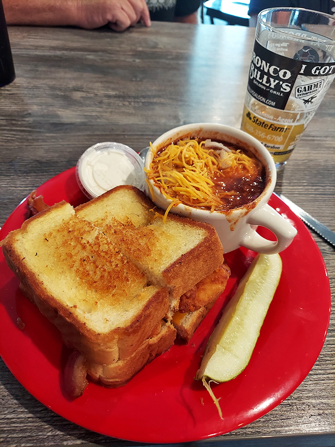 Comfort in a mug &ndash; their homemade chili topped with melted cheese pairs perfectly with that buttery toast for dipping.