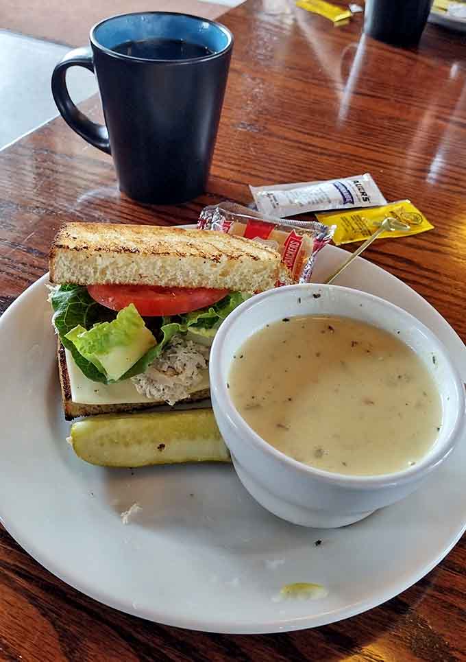 The Grilled Tuna Sandwich pairs beautifully with a cup of creamy Pepper Jack Potato Soup, creating a lunch combination that warms you inside and out.