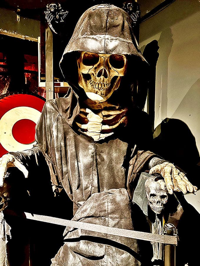 Grim Reaper: Death himself waits patiently in the shadows, his bony fingers beckoning you toward your inevitable doom.