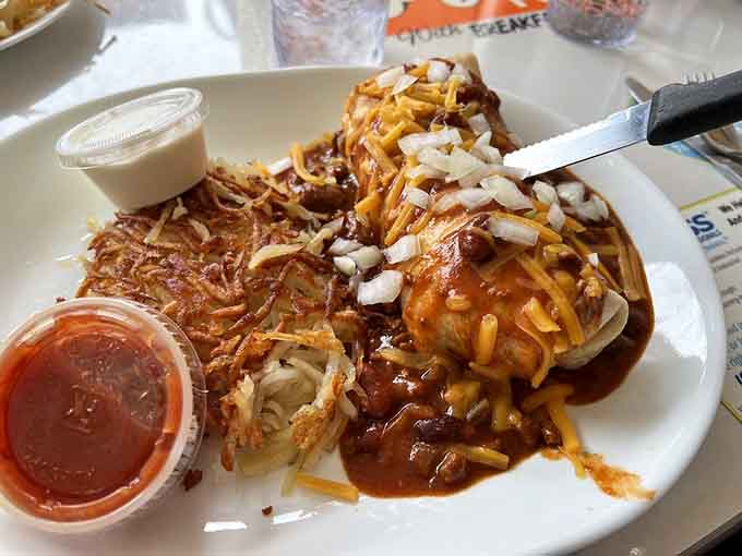 This breakfast burrito is stuffed with enough deliciousness to fuel your entire day, possibly your entire week if we're being honest.