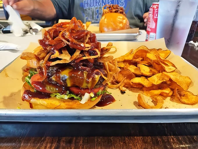 Sauces: The burger that launched a thousand napkins &ndash; topped with crispy onions and house sauce that makes ketchup seem like a sad, distant memory.