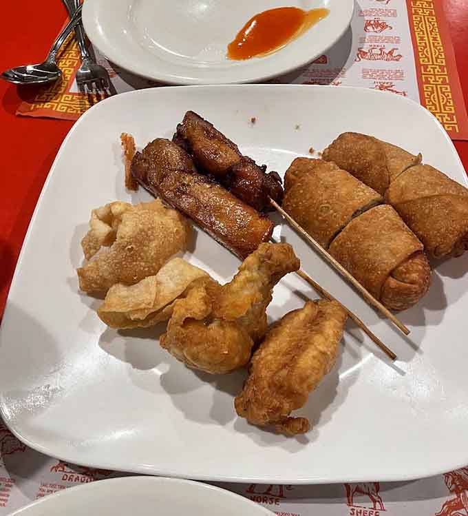 Crispy egg rolls arrive hot and ready to dazzle, filled with savory goodness that makes you understand why they're a timeless classic.