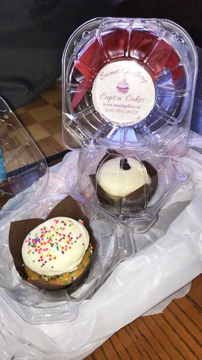 Local bakery cupcakes add sweet temptation to your order, because sometimes breakfast needs a dessert chaser.