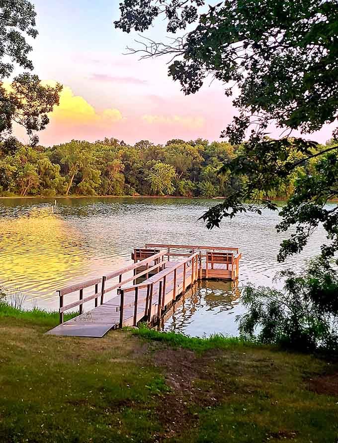 This dock stretches into the water like an invitation to leave your worries on shore and just breathe in the view for a minute.