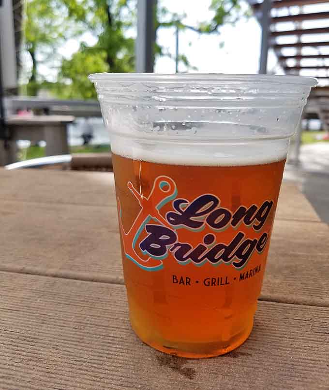 That cold beverage in a Long Bridge Bar cup tastes even better when you're sitting lakeside watching the world go by.