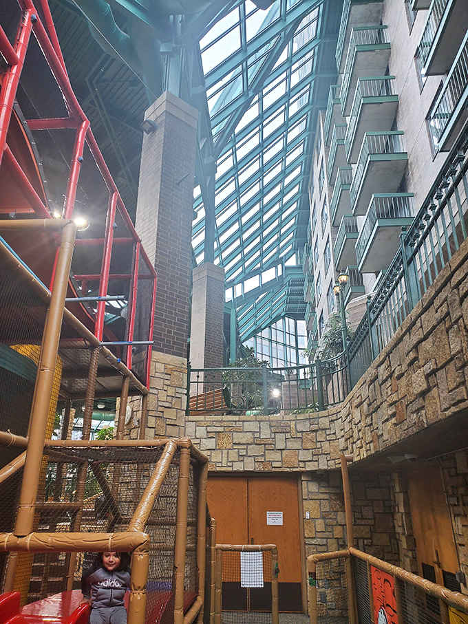 Soaring ceilings and abundant natural light create an airy atmosphere that doesn't feel like you're hiding from winter inside.