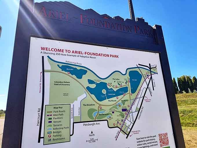 You are here never looked so inviting &ndash; this map reveals a 250-acre playground where every path leads to a new discovery.