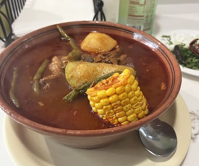 Mole de olla loaded with vegetables that somehow make you feel healthy while being completely satisfied.