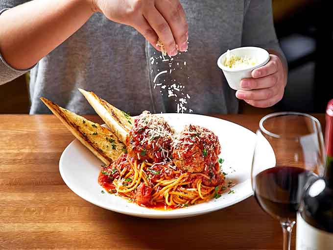 Spaghetti and meatballs that would make any Italian grandmother nod approvingly, proving Moretti's isn't just about pizza.