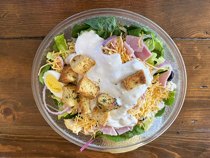 Fresh salads here aren't rabbit food, they're actual meals with substance, proving vegetables can be satisfying when treated with respect.