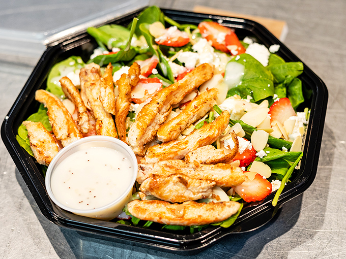 Not just a token healthy option, this vibrant salad with grilled chicken proves Mr. Z's takes green as seriously as they take cheese.