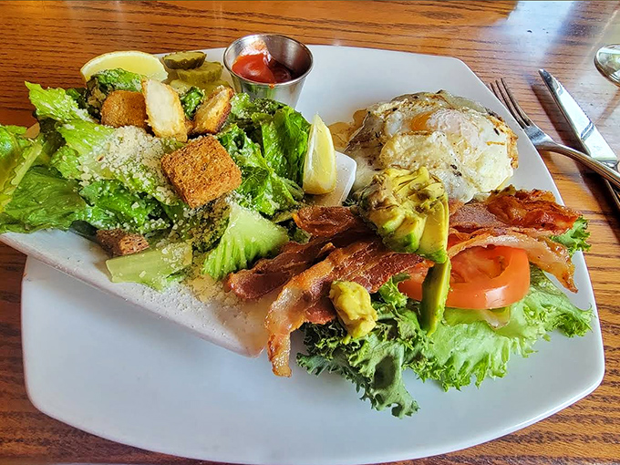 A Caesar salad that respects the classics &ndash; crisp romaine, house-made dressing, and croutons worth fighting over.
