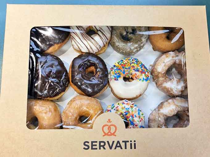 A box of donuts that makes you question whether you really need to share with others as promised.