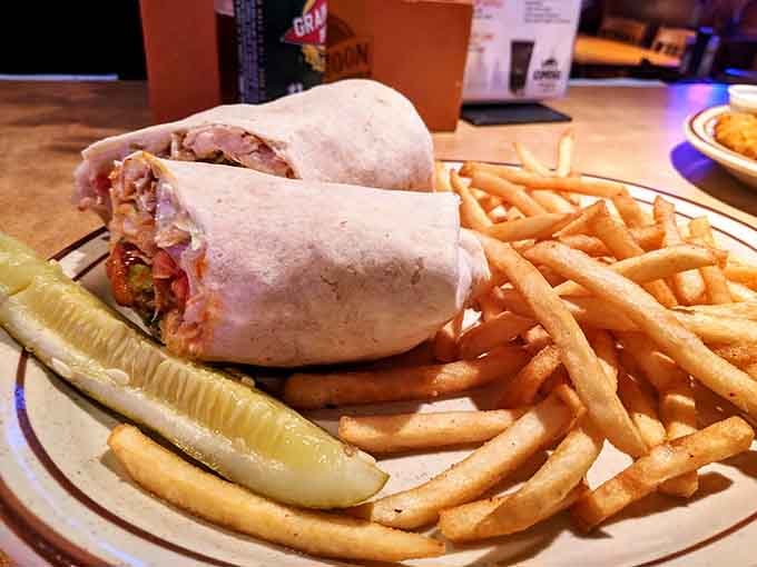 This burrito is wrapped tight and packed with flavor, ready to satisfy even the most serious appetite at the table.