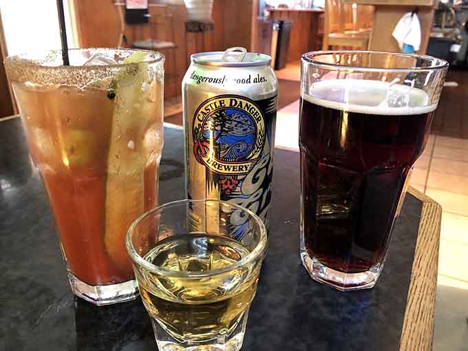 The drink lineup at Shantytown includes craft brews and classic favorites, because variety is the spice of bar life.
