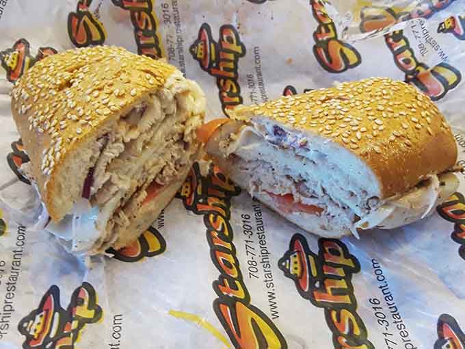 This pork sandwich showcases the kitchen's skill with different proteins, proving Starship's talents extend beyond the famous Reuben.