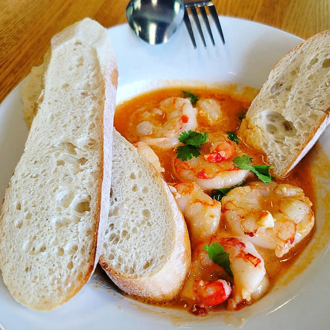 This cilantro lime shrimp situation swimming in garlicky goodness with toasted bread proves that seafood and carbs are the friendship we all need in our lives.